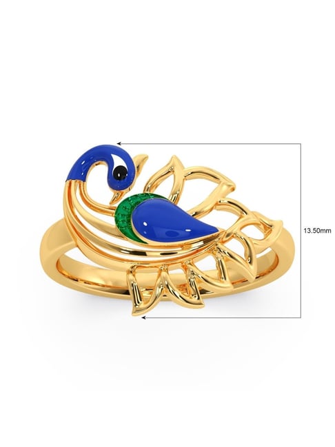 Candere by Kalyan Jewellers Peacock Collection 18k Yellow Gold Cocktail Ring for Women