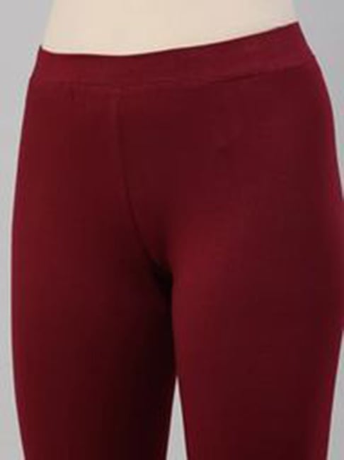 Dark maroon leggings store