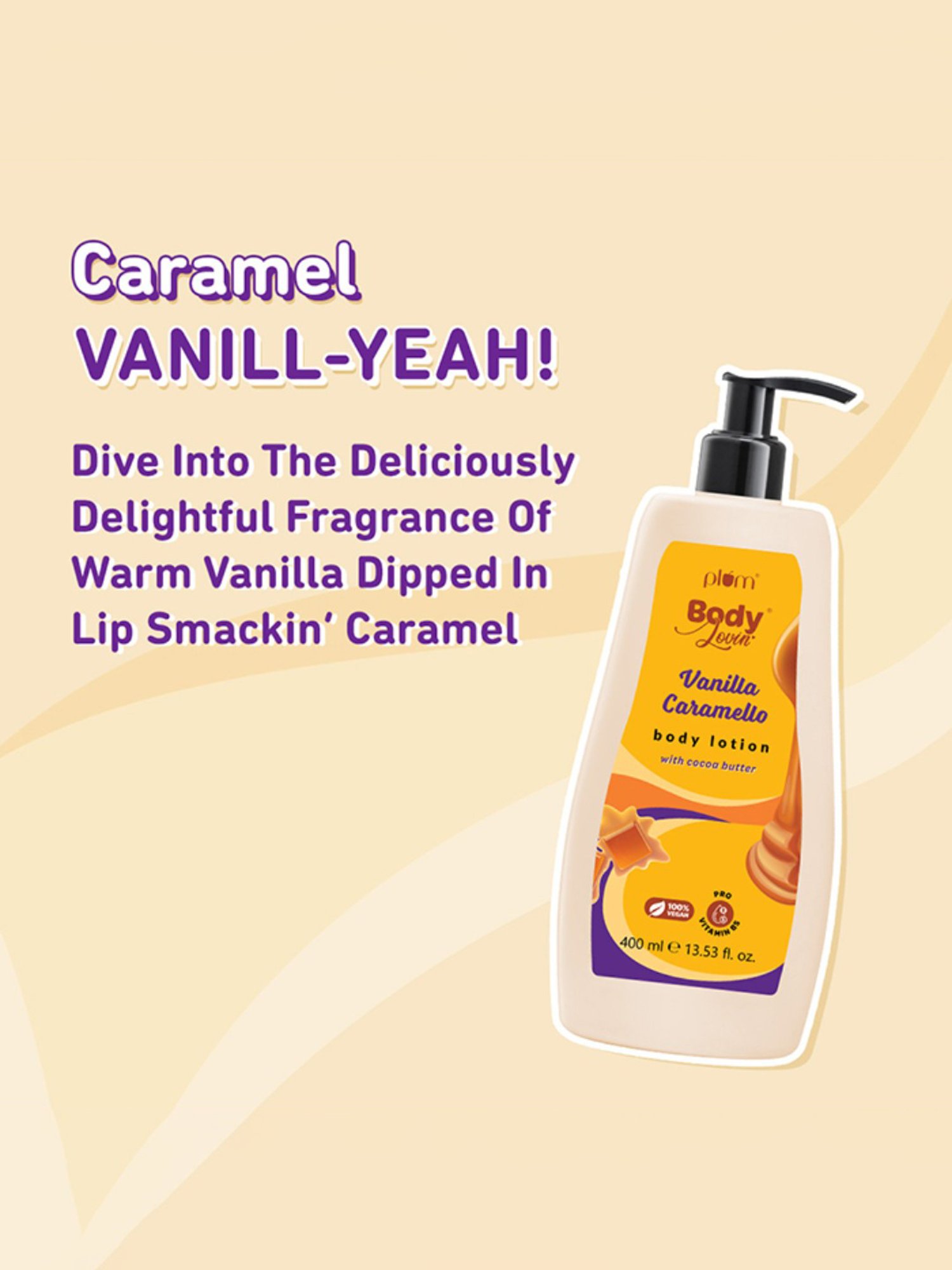 Plum BodyLovin' Vanilla Caramello Body Lotion with Cocoa Butter - 400 ml