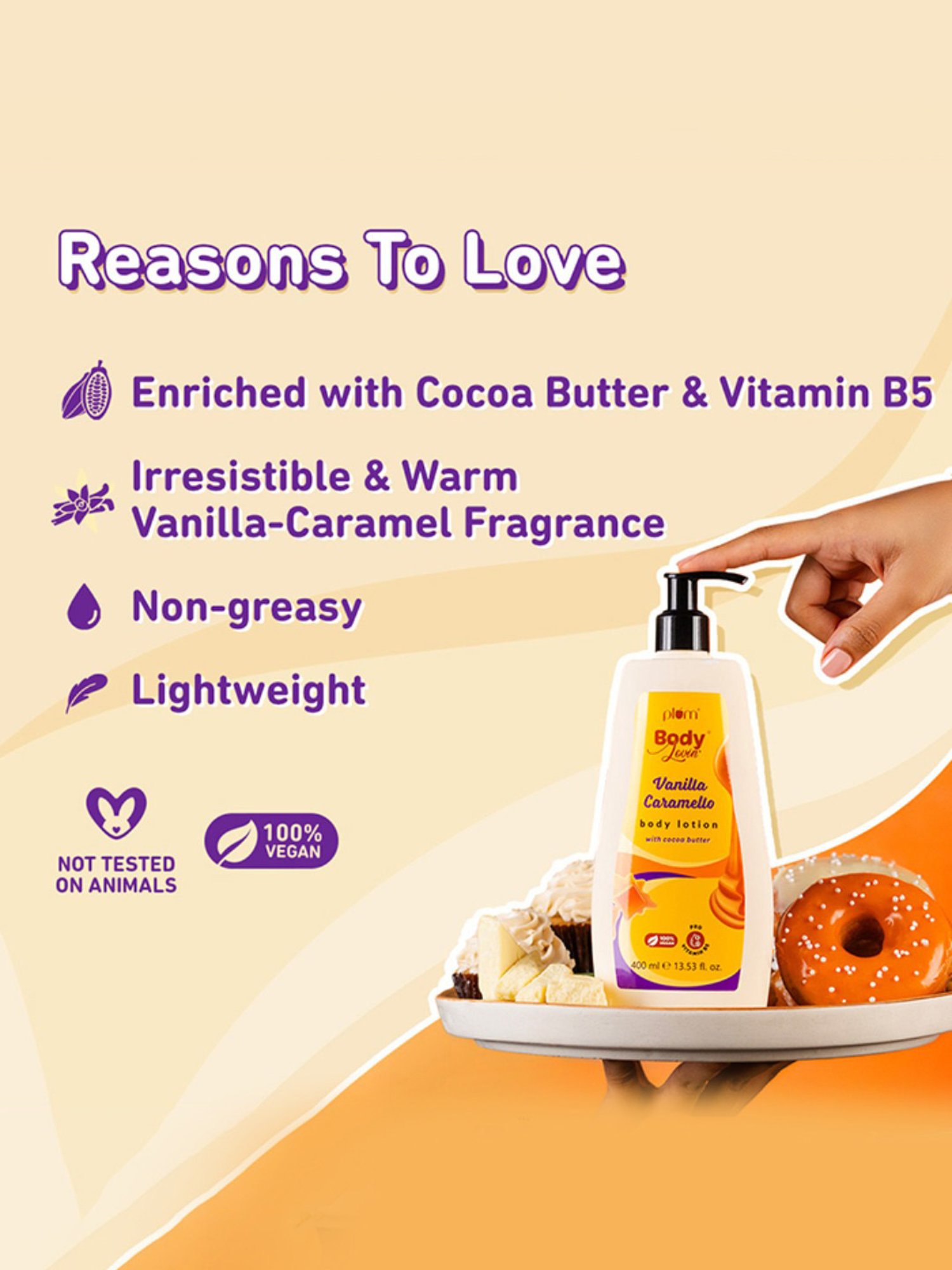 Plum BodyLovin' Vanilla Caramello Body Lotion with Cocoa Butter - 400 ml