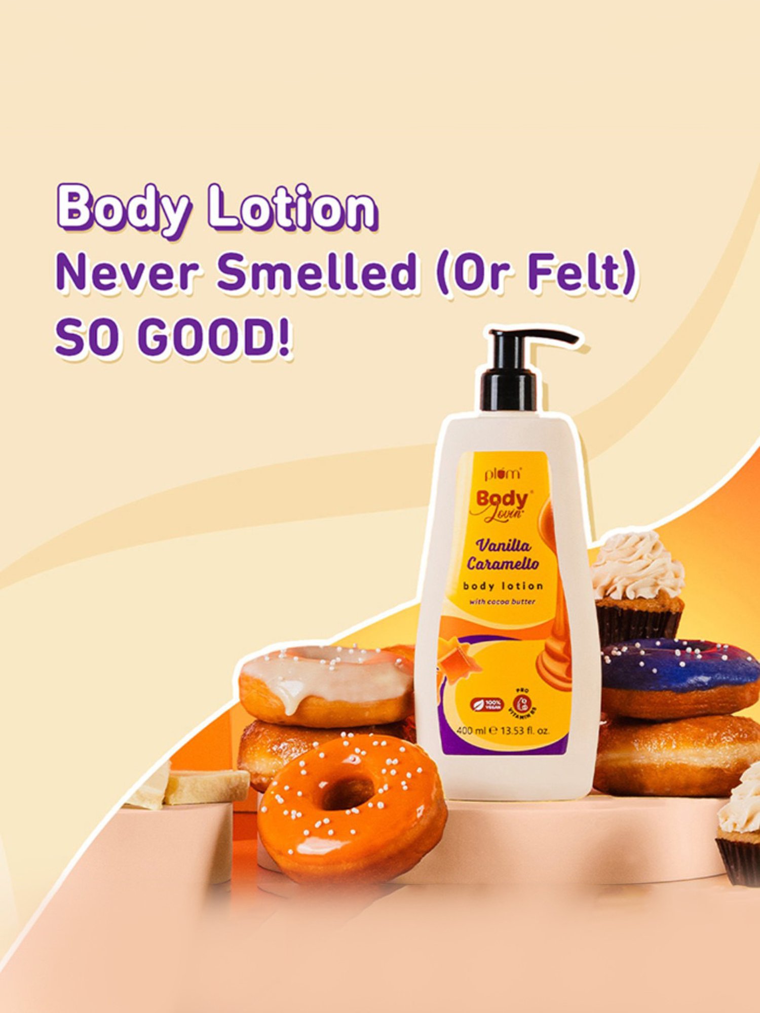 Plum BodyLovin' Vanilla Caramello Body Lotion with Cocoa Butter - 400 ml