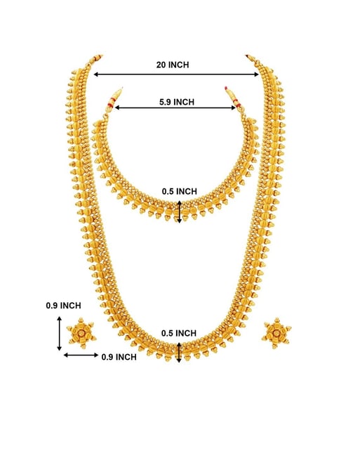 Buy Peora Gold-Plated Maharani Haar Set Online At Best Price @ Tata CLiQ