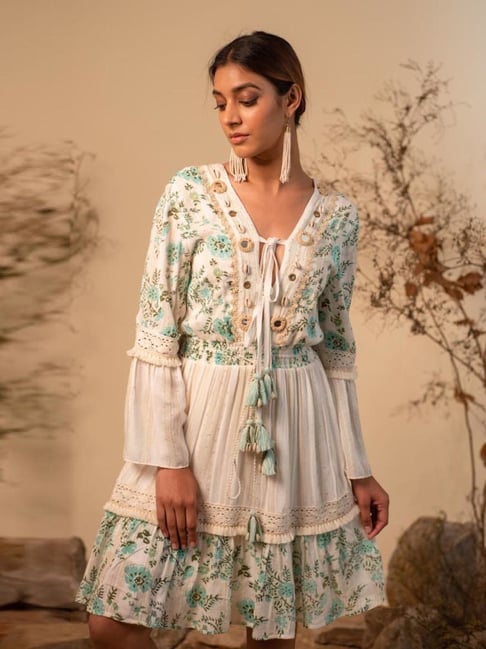 Women's Clothing LABEL REYYA Western wear White Dresses