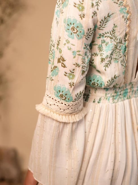 Women's Clothing LABEL REYYA Western wear White Dresses with Slim Fit