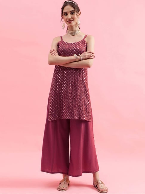 Women's Clothing Skylee Ethnic Wear Suits with Chinnon Fabric