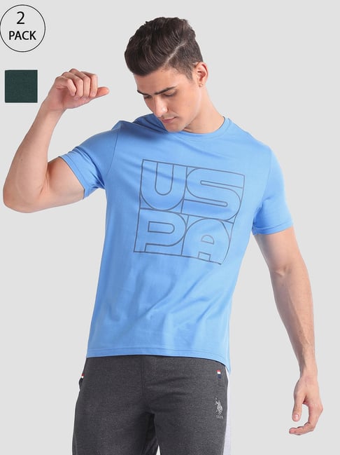U.S. Polo Assn. Men T-shirts & Polos in Green & Light Blue