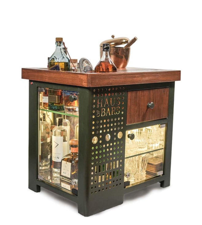 Buy HAUS OF BARS by SpeedX Royale Green Mini Bar With Display Cabinet Online @ Tata CLiQ Luxury