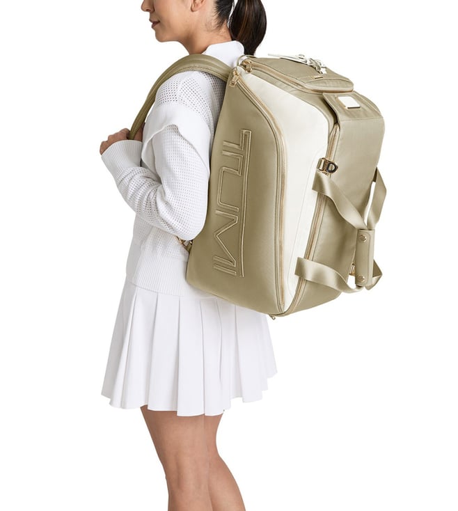 Tumi Beige Alpha Logo Large Golf Duffle Bag