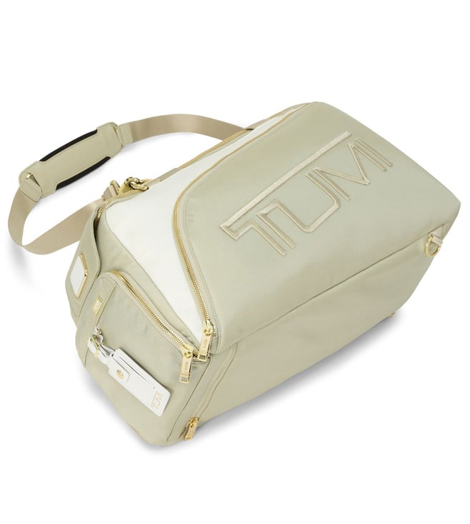 Tumi Beige Alpha Logo Large Golf Duffle Bag