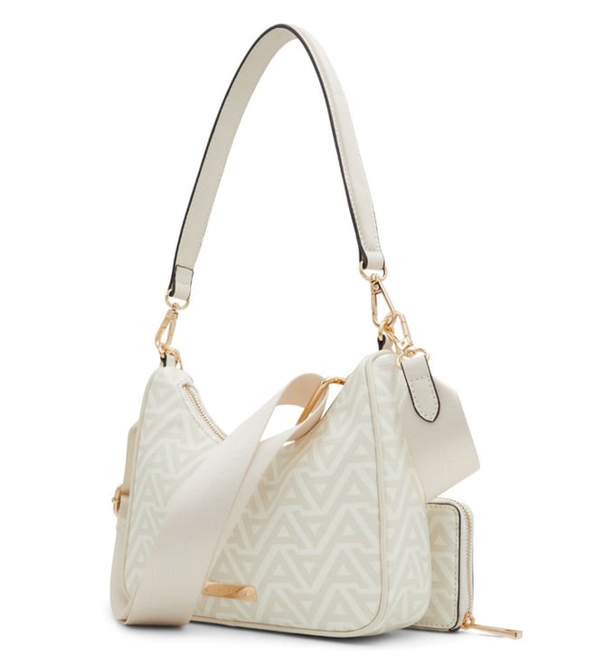 Buy ALDO Beige Monogram Annaendra Printed Medium Hobo Bag for Women ...