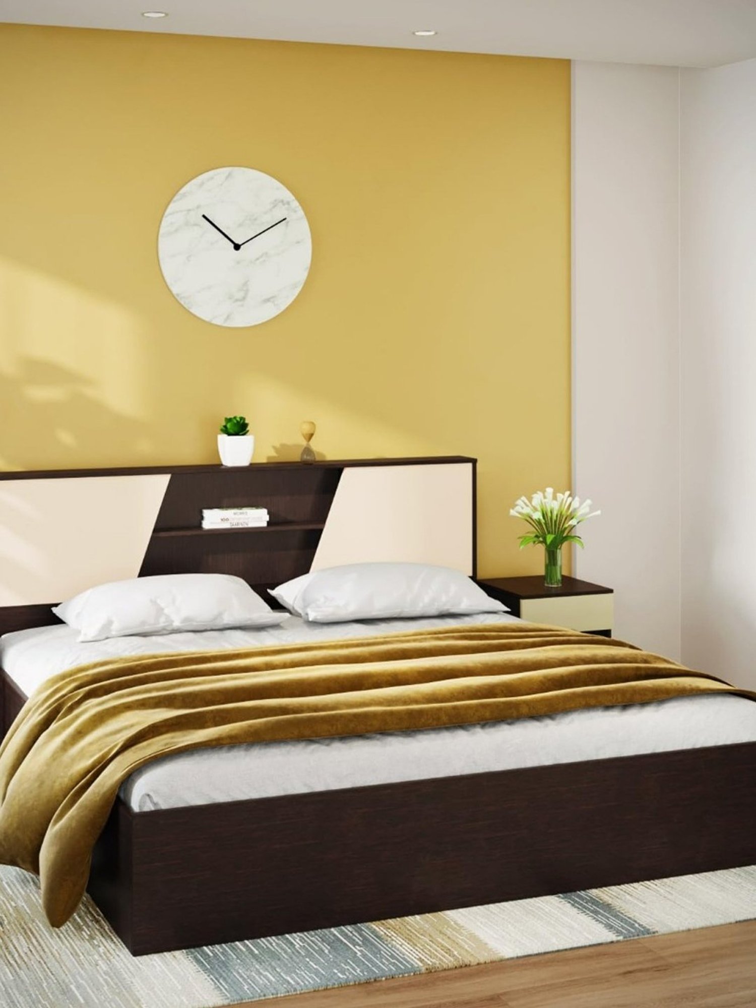 Buy Godrej Interio Hannah Colarain Brown Engineered Wood King Box Bed at Best Price Tata CLiQ