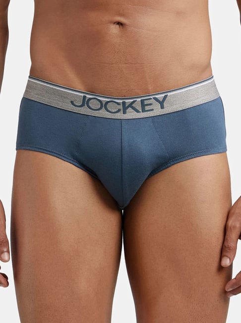 Buy Jockey Slate Blue Exposed Waistband Square Cut Briefs for Men Online Tata CLiQ