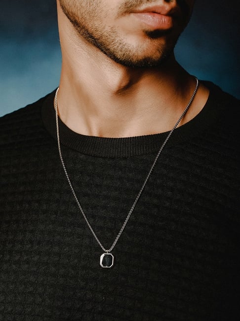 Buy Aatmana Men Silver Plated Chain Necklace Pendant Online At Best Price Tata CLiQ