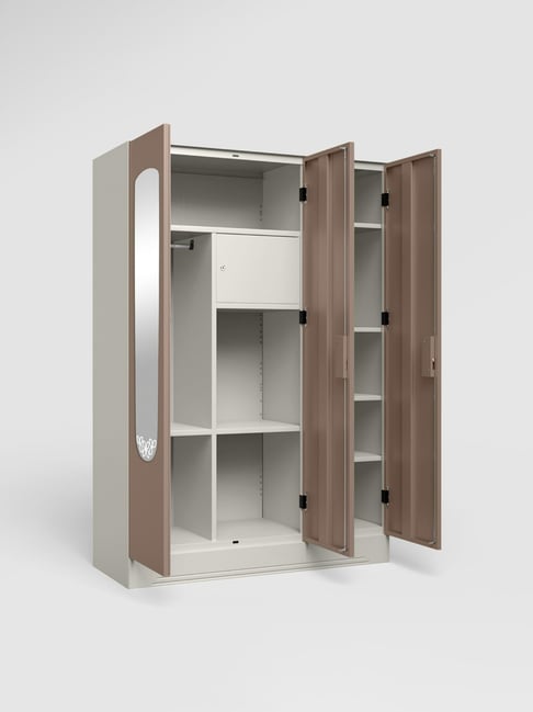 Godrej Interio Slimline Portabella Matte Alloy Steel 3 Door Almirah