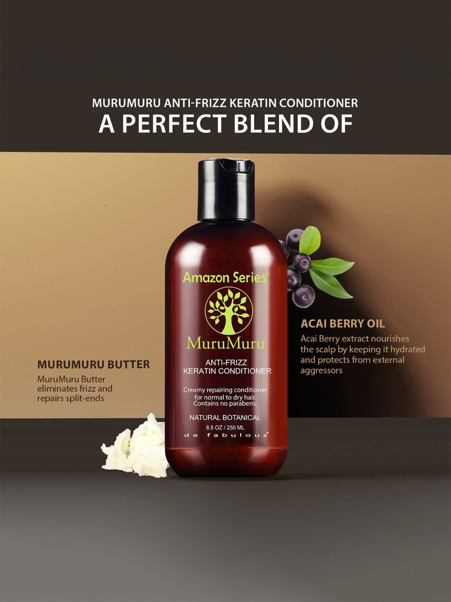 Amazon Series Murumuru Anti-Frizz Keratin Conditioner - 250 ml