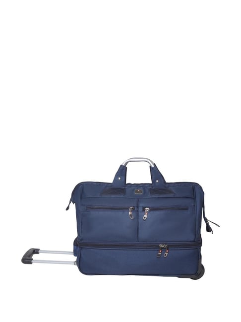 Swiss Military Navy Blue Polyester Solid Duffle Trolley Bag - Price History