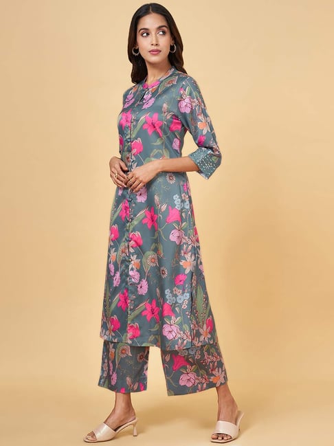 Women's Clothing Rangmanch by Pantaloons Ethnic Wear Grey Suits