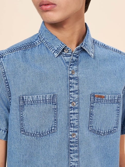 Coolsters by Pantaloons Boys Clothing Stone Blue Shirts with Cotton ...