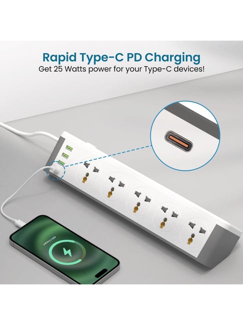 Buy Portronics Power Plate 14 Extension Board (White) Online At Best ...
