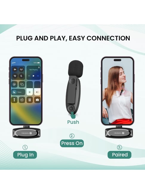 Portronics Dash 7 Omnidirectional Type C Wireless Microphone with Noise ...