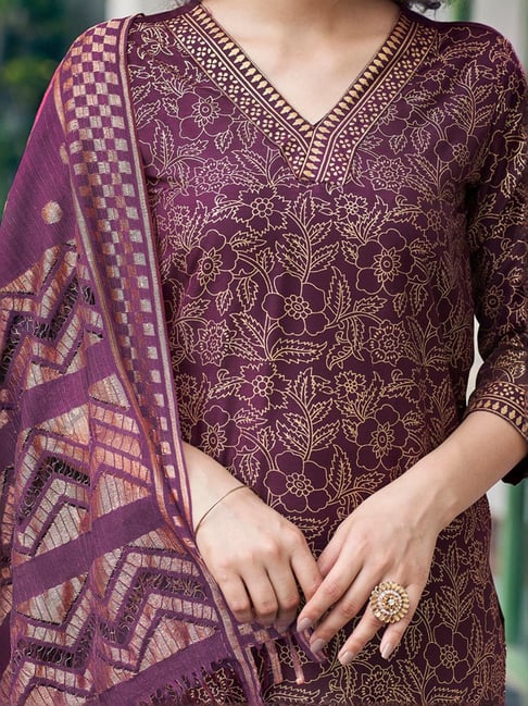 Women's Clothing Ethnic Wear Suits from Skylee in Purple