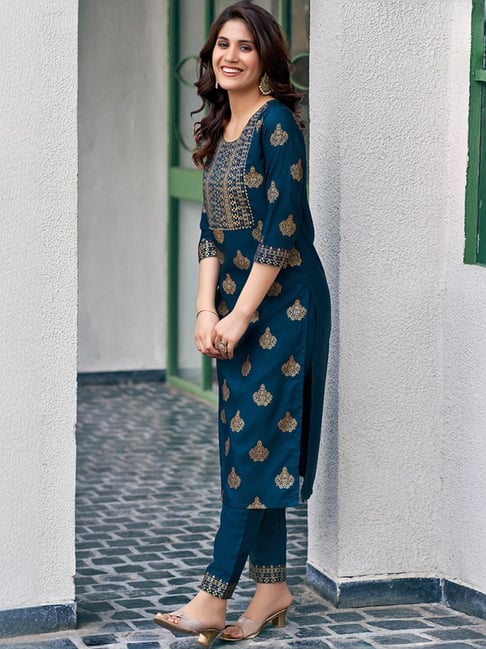 Women's Clothing Skylee Ethnic Wear Blue Suits