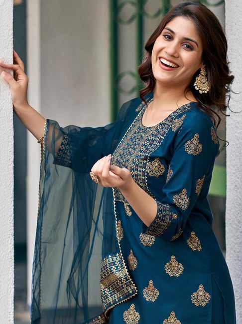Women's Clothing Blue Suits for Ethnic Wear by Skylee