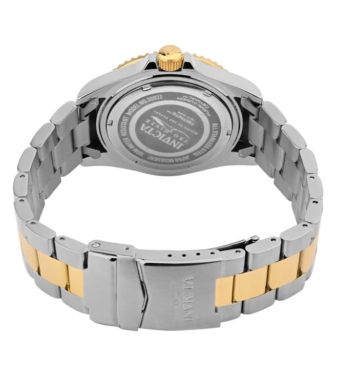 Invicta Diver 100 M Quartz Gold Dial Analog Watch For - Men 30022