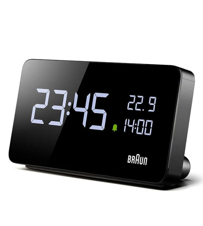 Braun Black Digital Large Rectangular Alarm Clock