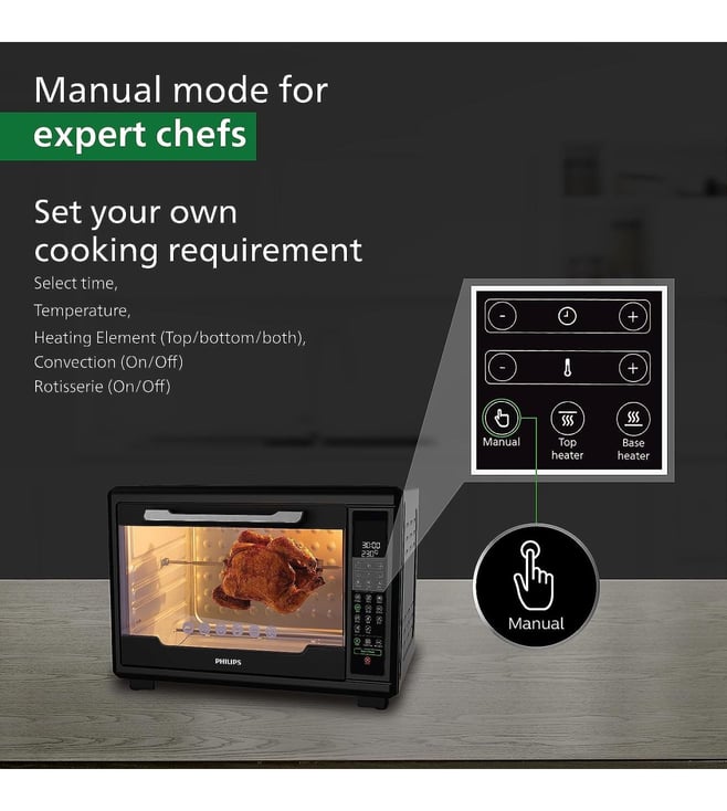 Philips Black HD6977/00 2000W Toaster Grill Digital Oven With Opti Temp ...