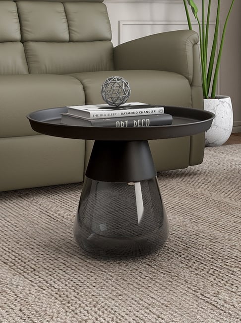 Durian Jessica Modern Black Grey Glass Coffee Center Table