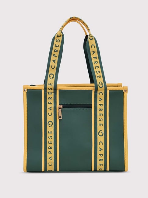 Caprese TRINITY Dark Green Logo Medium Tote Handbag