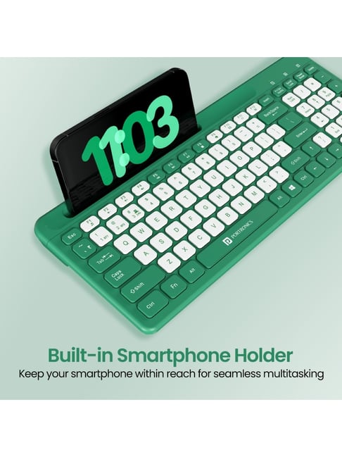 Portronics Bubble Square Wireless Keyboard (Green)