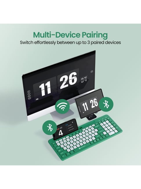 Portronics Bubble Square Wireless Keyboard (Green)