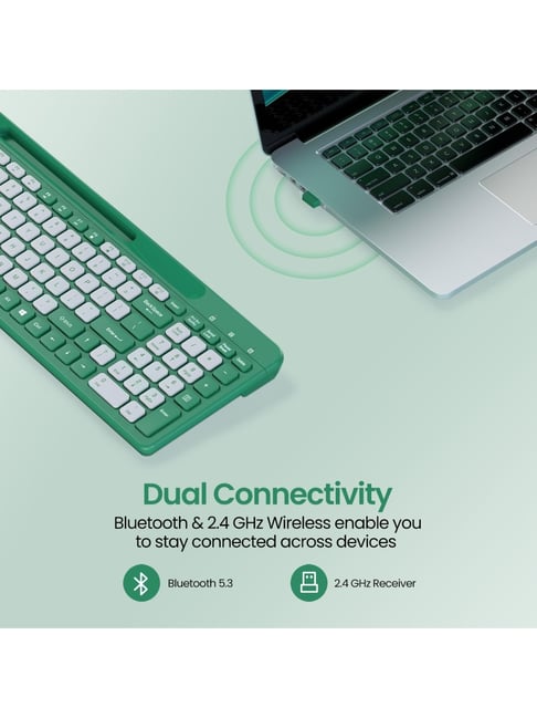 Portronics Bubble Square Wireless Keyboard (Green)