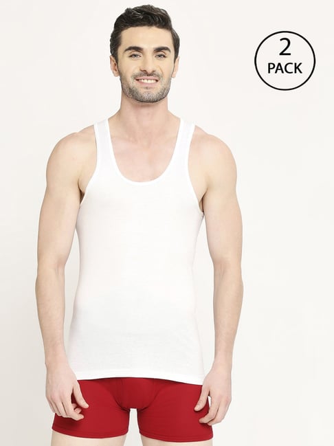VIP Men Vests in Natural White