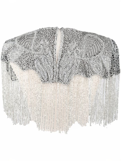 Odette Grey Embellished Fancy Short Cape