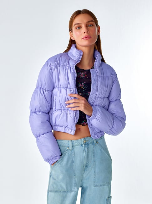 Buy Cover Story Cover Story Lilac Regular Fit Puffer Jacket at Redfynd
