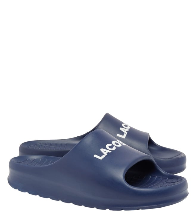 Lacoste Men's Blue Serve Slide 2.0 Flip Flops