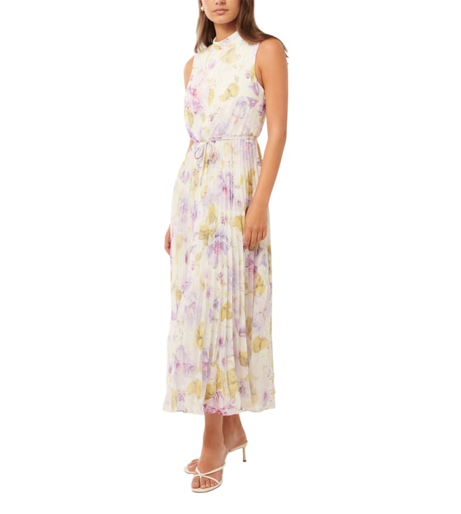 Forever New Lilac Layla Botanical Phillipa Pleated Regular Fit Midi Dress