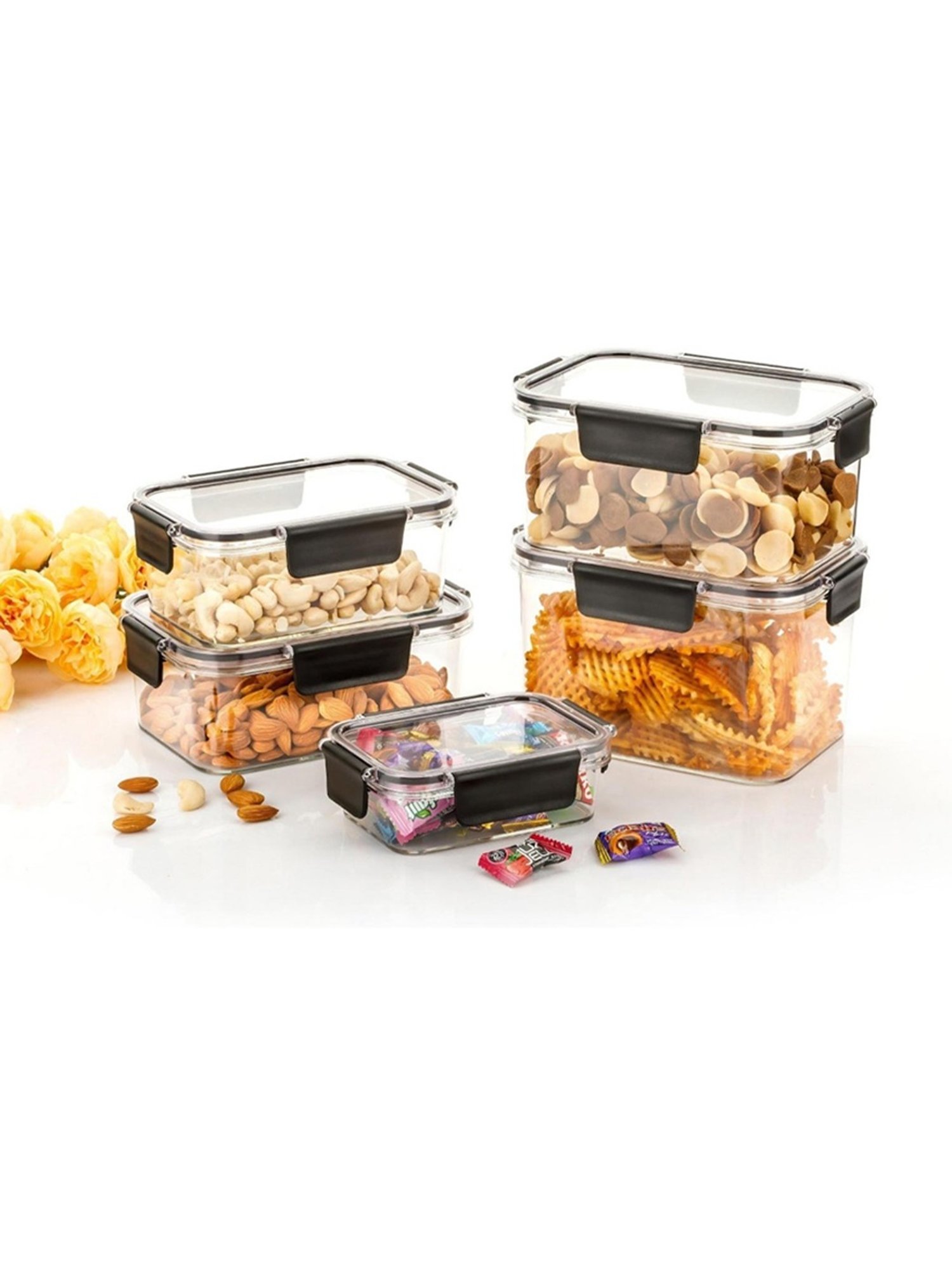 HAZEL Transparent Plastic Airtight Leak proof Microwave Safe Container ...