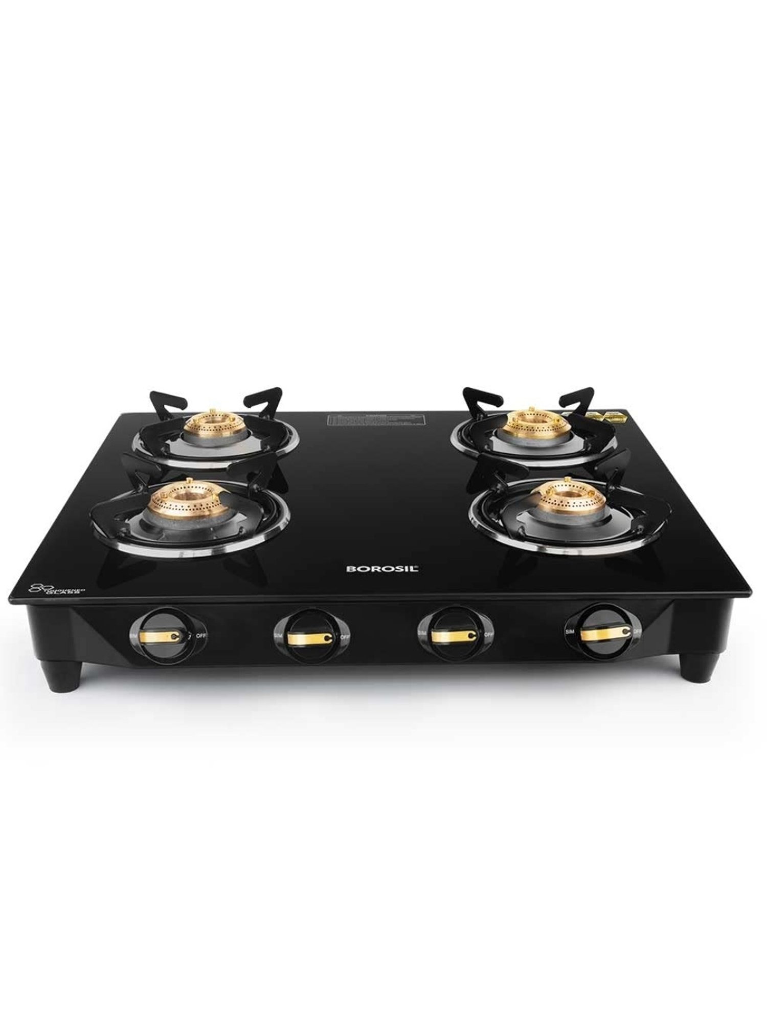 Borosil 4 Burner Flare Made in India ISI Certified Borosilicate Glass ...