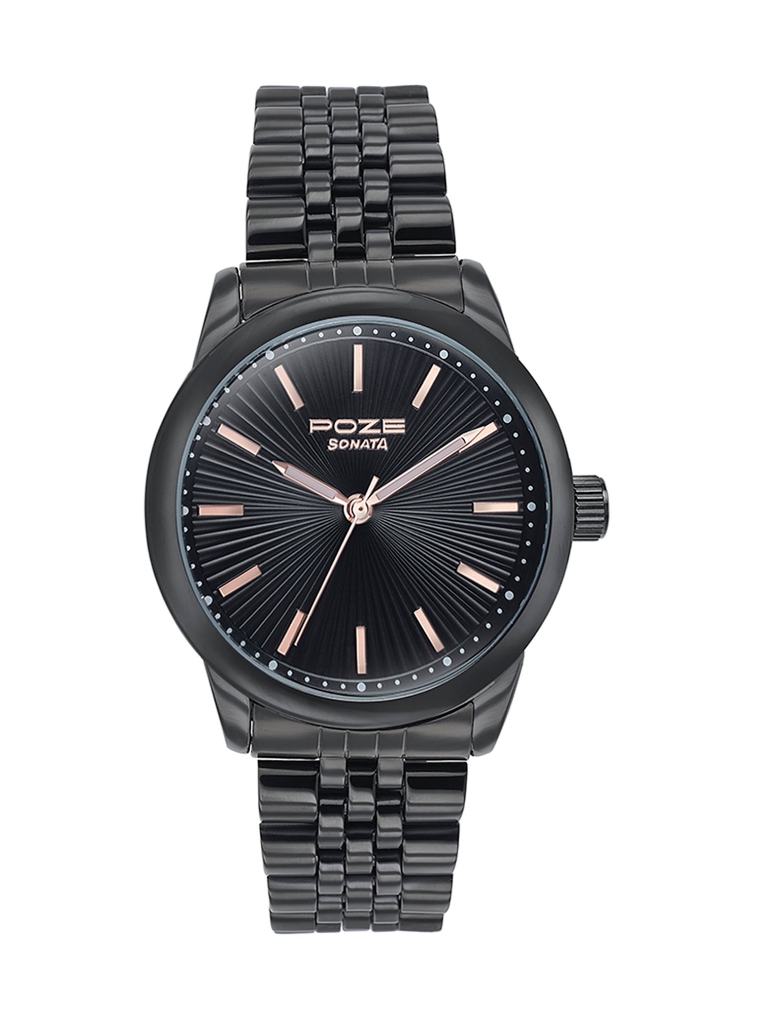 Sonata Poze Men Black Analog Watch