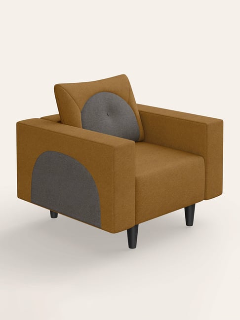 Godrej Interio Cresco 1-Seater Fabric Sofa, 1-Year Warranty, Solid Wood ...