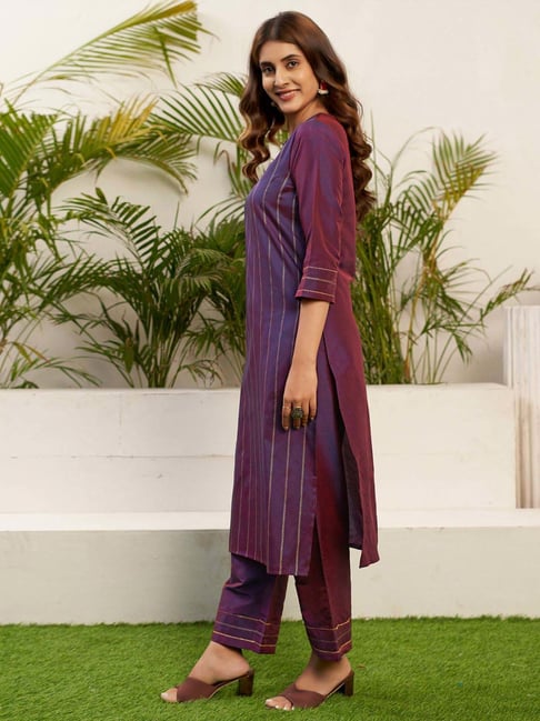 Women's Clothing Skylee Ethnic Wear Purple Suits