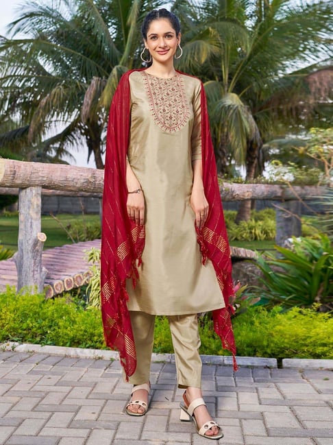 Women's Clothing Skylee Ethnic Wear Suits with Art Silk Fabric