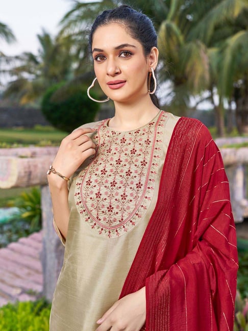 Women's Clothing Beige Suits for Ethnic Wear by Skylee