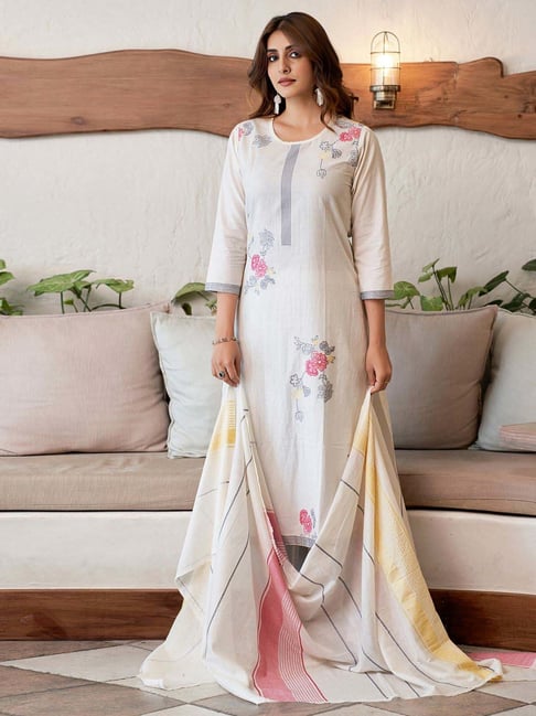 Women's Clothing Skylee Ethnic Wear Off-White Suits