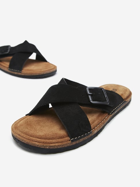 SOLEPLAY by Westside Black Criss-Cross Slip-On Sandals