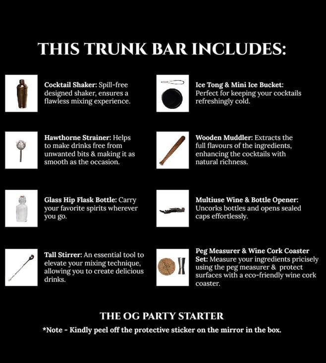 Buy HAUS OF BARS by SpeedX Matt Black Metal Portable Trunk Bar Set ...
